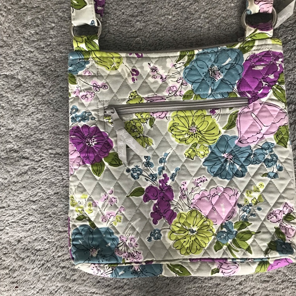 Vera Bradley Gray And Purple Crossbody - Gem